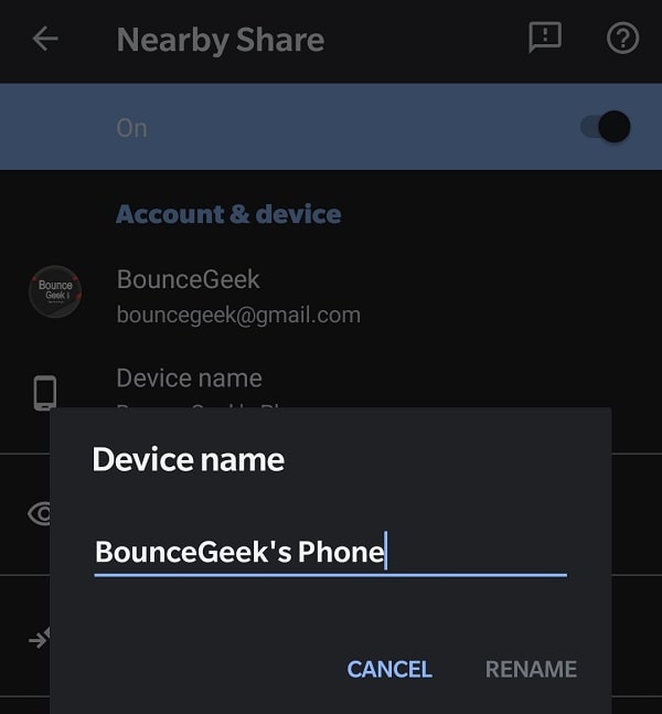How to Enable Nearby Share on Android and Share Files. - BounceGeek
