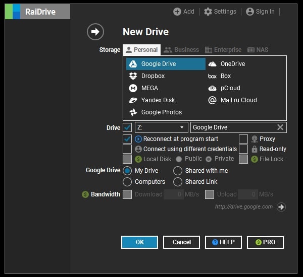 Create an ftp server in google drive - saadshopping